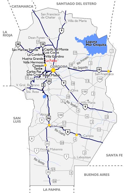 Mapa de La Falda, Córdoba